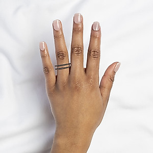 1/4 ctw Round Treated Black Diamond White Gold Ring Guard | Embrace - Size 7