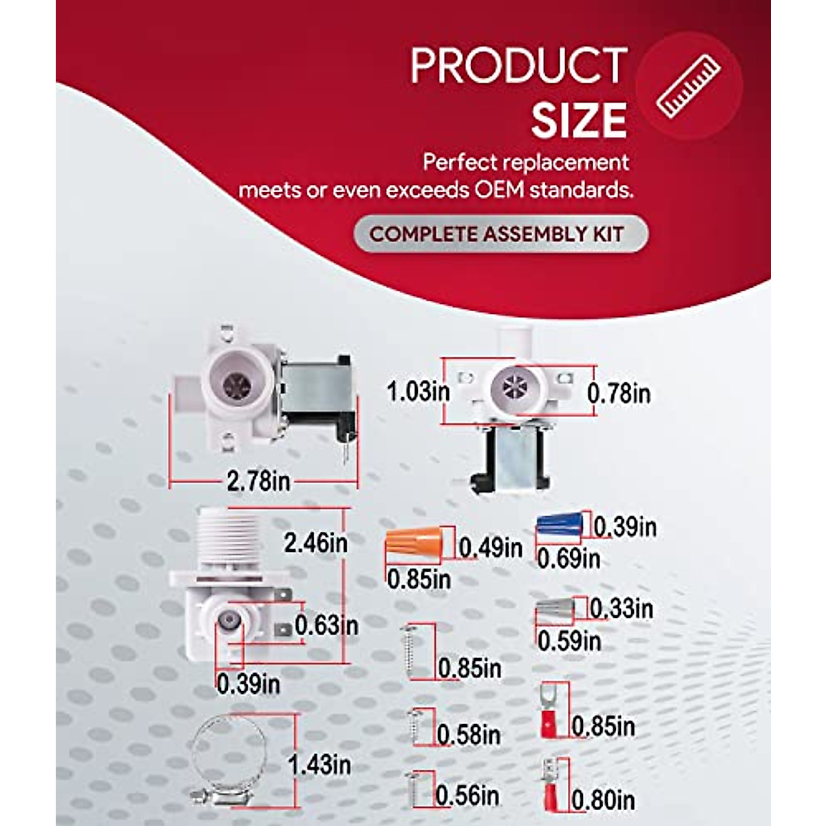 Replacement for Hoshizaki 3U0111-01 Water Valve, 120V, 60HZ, w/Mounting Nuts, J248-030