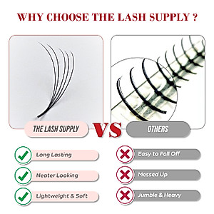 THE LASH SUPPLY Natural Classic Bottom Eyelash Extension Professional Supplies, J Curl, 0.12 Thickness, Fake Bottom Eye Lashes, Beauty Accessories, Soft and Lightweight Lashes Mixed Pack