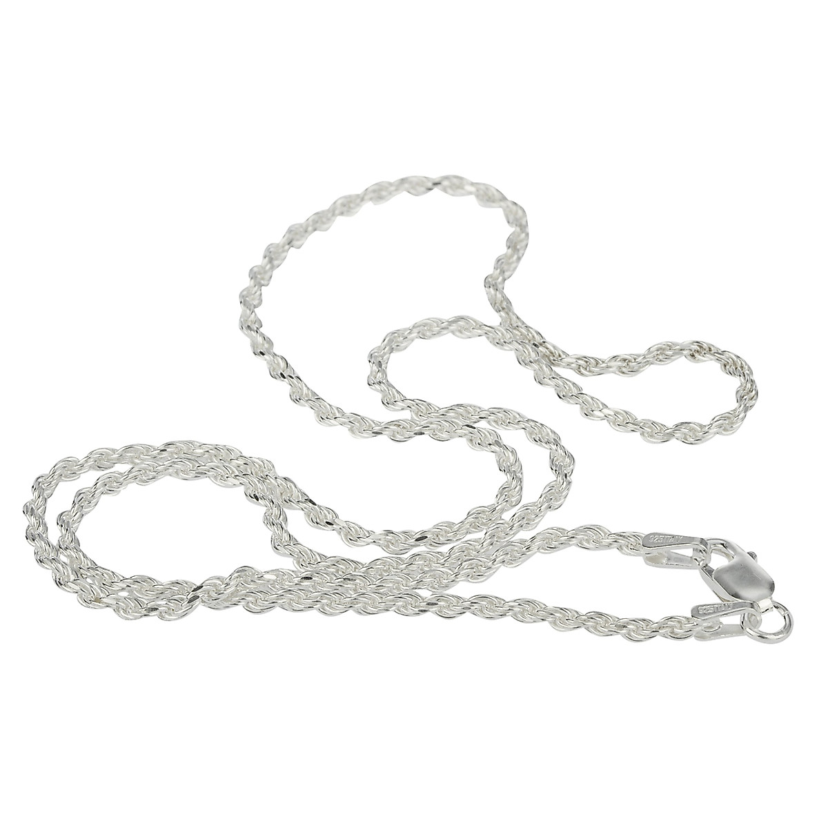 JOTW Sterling Silver 2mm Rope Chain (Sterling-Sterling Silver, 20 Inches) (I-2591)