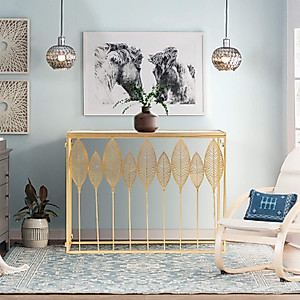 Joveco Console Table Set of 2- Gold Thin Sofa Table- Metal Slim Console Tables Behind The Sofa Couch- Modern Narrow Accent Sofa Tables for Entryway Living Room Hallway and Bedroom