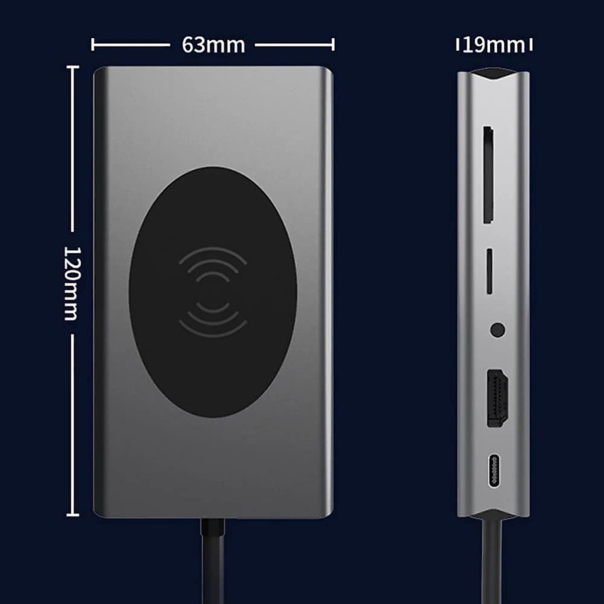 Feilx Ultra-Slim Data USB Hub, USB Type C Hub USB 3.0 Type-C Hub to HDMI Adapter 4K Thunderbolt 5 USB C Hub with TF SD Reader Slot PD