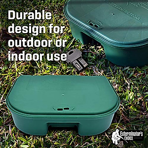 Exterminators Choice - 6 Pack Rat Bait Station Boxes with 1 Key - Heavy Duty Mouse Trap Poison Holder - Great for Catching Rats and Mice - Pest Control - Durable and Discreet