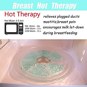 Breast Therapy Ice Packs, Hot and Cold Breast Pads, Breastfeeding Essentials Large Gel Bead Packs for Moms, 2 Pack (2 Ice Pack (Teal))