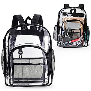 Zenn Outfitters Clear PVC Heavy Duty Transparent Backpack, See-Through Material, Easy to Carry with Cushioned Straps, Ideal for High Security Areas, Airports, School, Work, Stadium