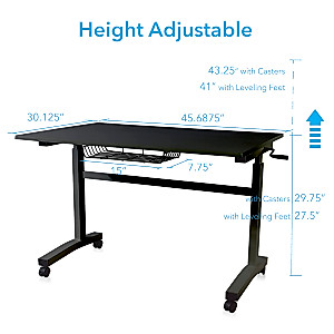 Height Adjustable Standing Desk Large 46 x 30 Inches Sit Stand Up Desk Home Office Computer Desk Memory Preset with T-Shaped Metal Bracket, Black