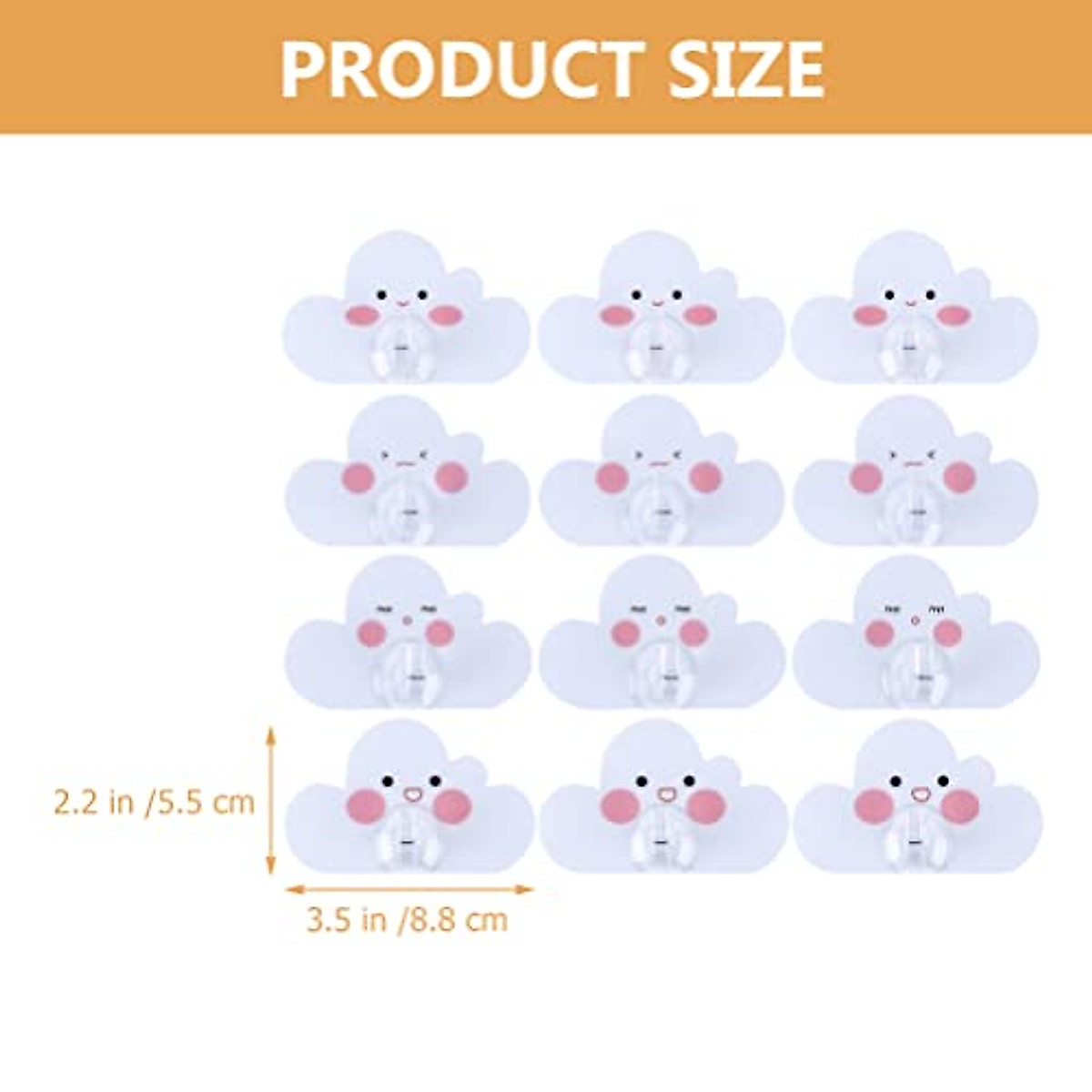 Cabilock 12pcs Cloud Hook Backpack Keychain Kids Backpack Hanger Cloud Wall Hanger Colgador De Llaves para Pared Cute Wall Hangers Decorative Wall Hook White Acrylic Child The Clouds Hat