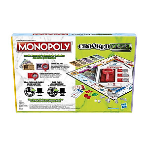 Monopoly Crooked Cash Board Game for Families and Kids Ages 8 and Up, Includes Mr Decoder to Find Fakes, Game for 2-6 Players