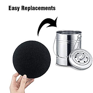 6 Pack Charcoal filters for Kitchen Compost Bins - Thickening Compost Bin Filters Activated Carbon Filters for Kitchen Compost Bin Filters Replacement, 0.4" Thickness