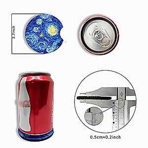 Car Coasters for Drinks Absorbent, Cute Car Coasters for Women & Men Cup Holder Coasters for Your Car with Fingertip Grip, Auto Accessories for Women & Men,Pack of 2 (Rock)