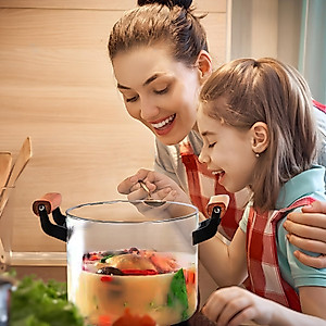 4.0L Glass Pot - glass cooking pot, clear pot for cooking with Wooden Handle and Clear Lid