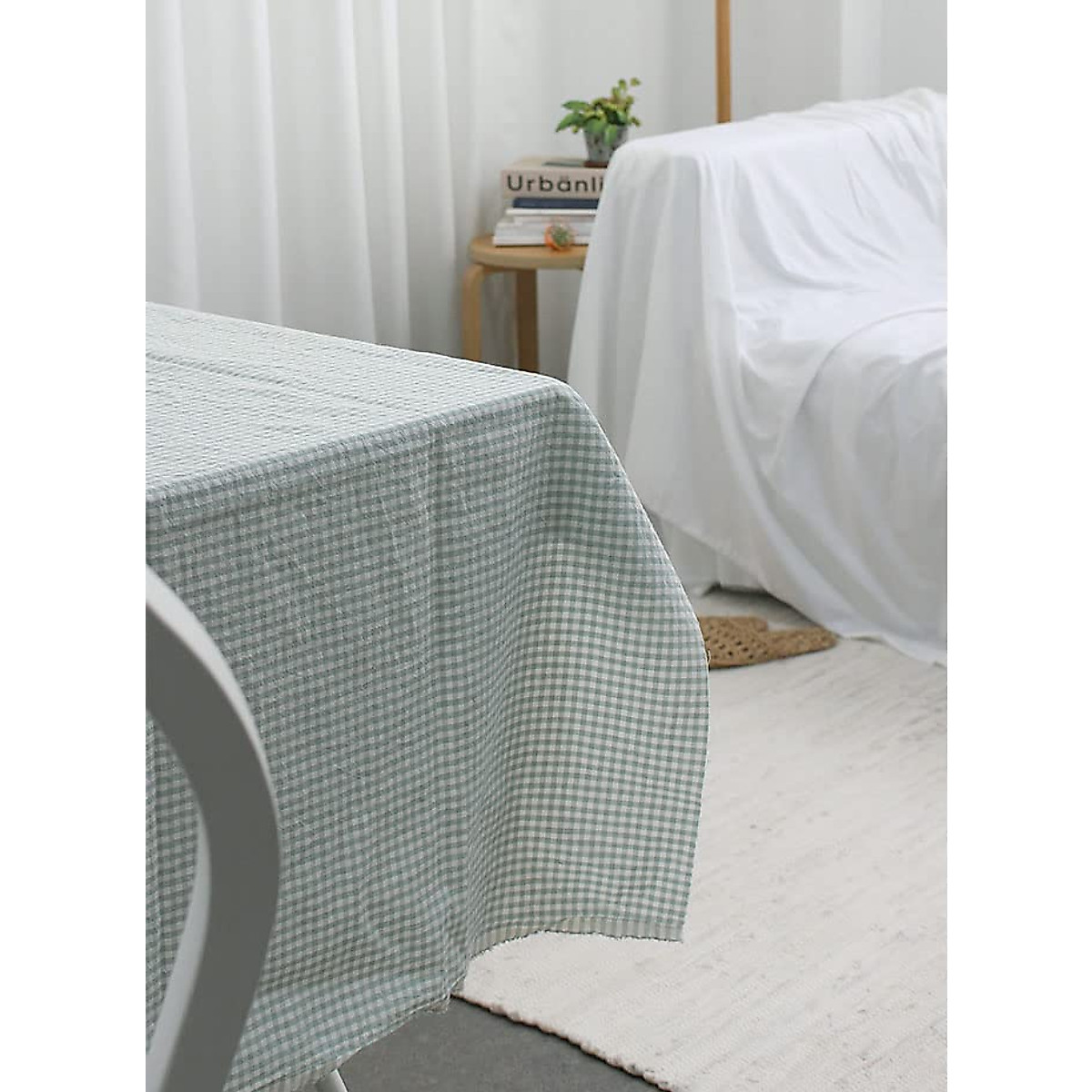 Premium Quality Cotton Fabric by The Yard Yarn Dyed Check Fabric 63" Wide Cozy Bio Washing Full of Emotion Laceking Made in Korea (Mint)