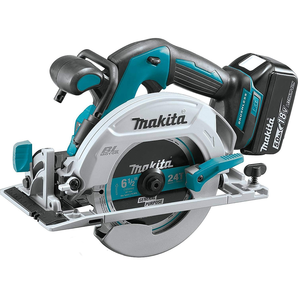 Makita XT616PT 18V LXT Lithium-Ion Brushless Cordless 6-Pc. Combo Kit (5.0Ah), BL1860B 18V LXT Lithium-Ion 6.0Ah Battery, and XAG04Z 18V LXT Li-Ion Brushless Cordless 4-1/2” / 5" Cut-Off/Angle Grinder