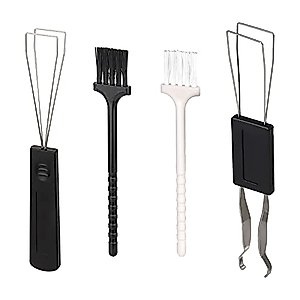 SAVITA 2 Pcs Keycap Puller Mechanical Switch Puller Stainless Steel Keyboard Remover with 2 Pcs Keyboard Brush Must-Have Tool for Mechanical Keyboard Clean, Fixing