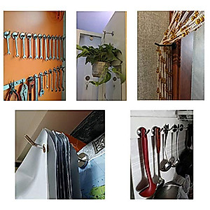 Stainless Steel Screw in Hooks for Hanging Plants Utensil Hooks for Kitchen Wall Mounted Coat Hook Display Hook (6 PCS Screws Included)