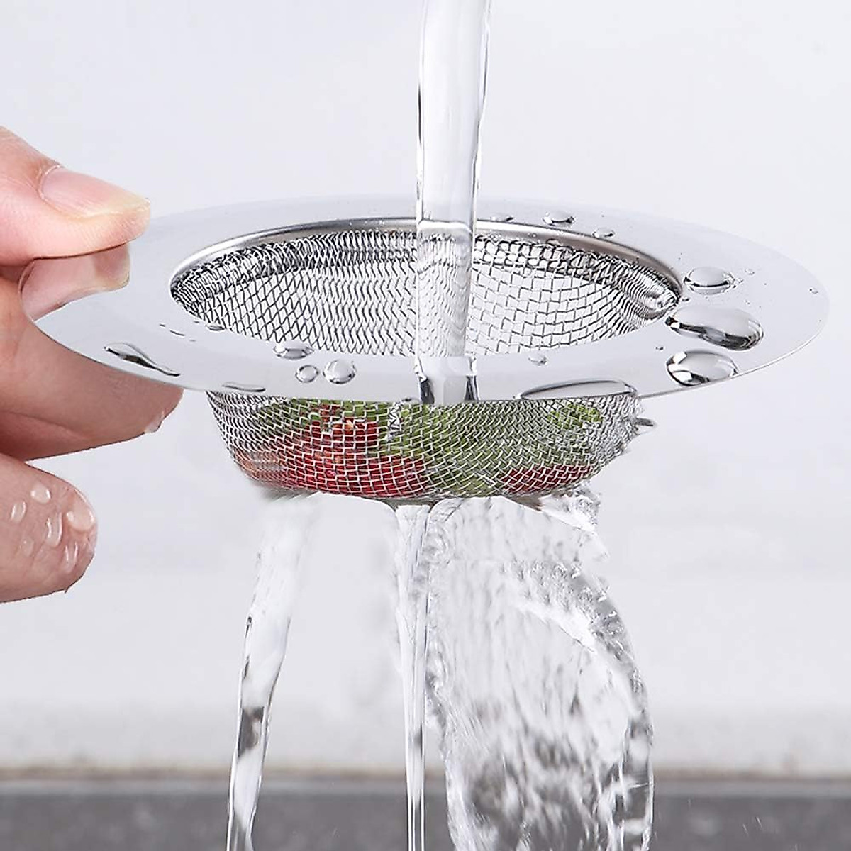 Generic 2 Pack Kitchen Sink Strainer, Stainless Steel Mesh Drainage Strainer, 7.5cm Drainage Strainer, Bathroom Sink Stopper, Hair Receiver for Kitchen Sink, Bathroom, Washbasin