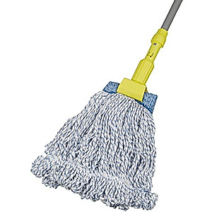 Amazon Basics Loop-End Rayon Finish Commercial String Mop Head, 5 Inch Headband, Medium, 6-Pack