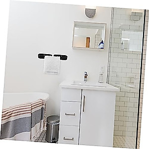 Parliky Bathroom Towel Rack Nail- Hanging Rod Wall Mounted Towel Holder Bathroom Towel Holders Kitchen Towel Bar Towel Holder for Bathroom Wall Towel Drying Rack Space Aluminum Black