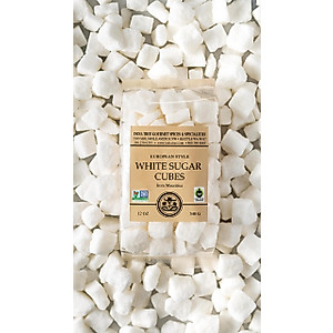 India Tree Rough Cut Mauritius White Sugar Cubes, 1.1 Pound Jar, Unrefined Sugar Cube, Kosher, Non GMO
