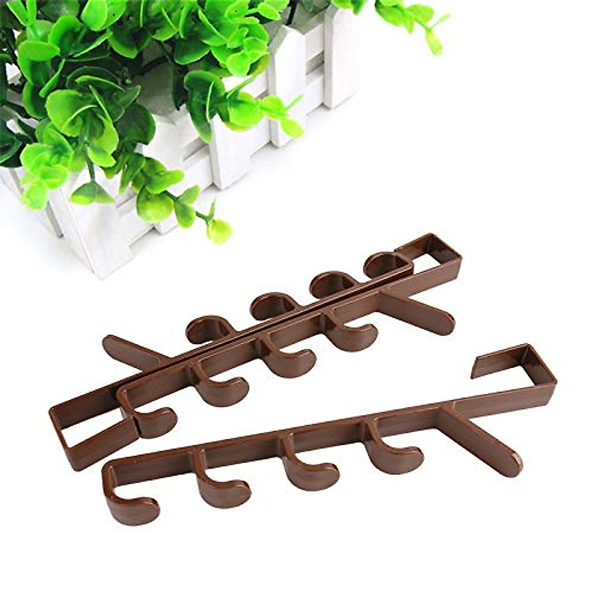 canjoyn 5 Layers Over The Door Hook Organizer Rack Hanger Backpack Handbag Door Hook, Pack of 4 (White)