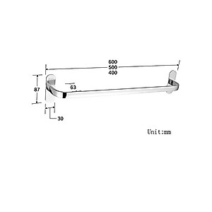 OMOONS Towel Rack Adhesive Towel Rack for Bathroom Wall,Space Aluminum,Matte Surface,Single Rod/600Mm