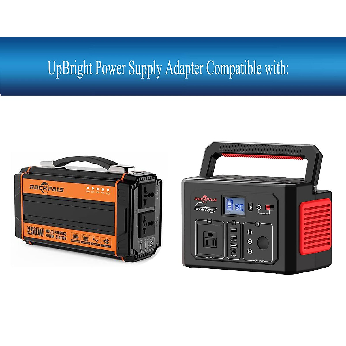 UpBright 15V AC Adapter Compatible with Rockpals WCE001 RP250W K36 250W 64800mAh 240Wh K53 350W 288Wh Portable Solar Generator Rechargeable Lithium Battery Power Station Inverter 15VDC 4A 60W Charger