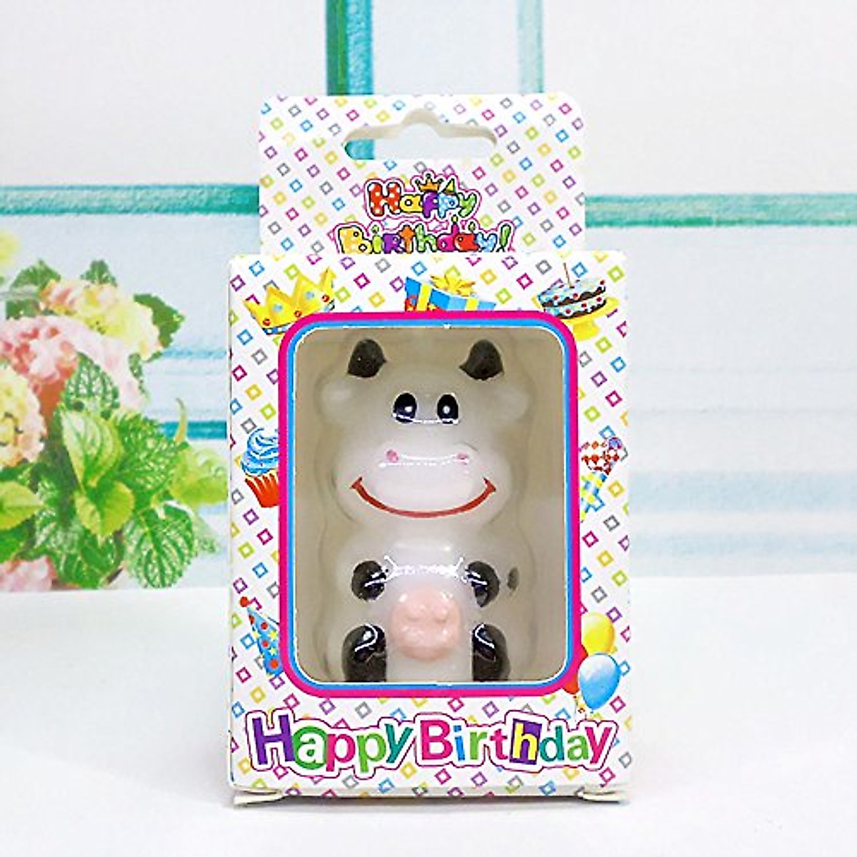 Birthday Candles Gifts Cake Decorations Cute Cartoon Animal Party Decorations for Birthday Party (Little Cow)