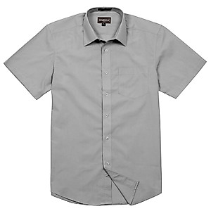 OmegaTux Mens Short Sleeve Solid Color Dress Shirts Apple Green