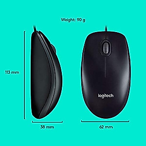 Logitech MK120 Wired USB Keyboard Mouse Desktop Combo