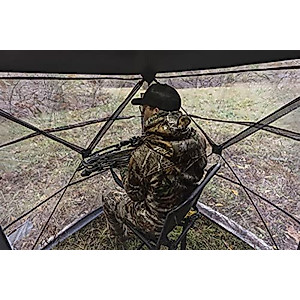 Ameristep FieldView 3 Durable One-Way View See-Through Mesh Hub Style Hunting Ground Blind | 3 Hunters Concealment | Mossy Oak DNA Camo