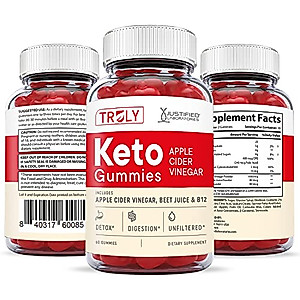 Justified Laboratories (10 Pack) Truly Keto ACV Gummies 1000MG with Pomegranate Juice Beet Root B12 600 Gummys
