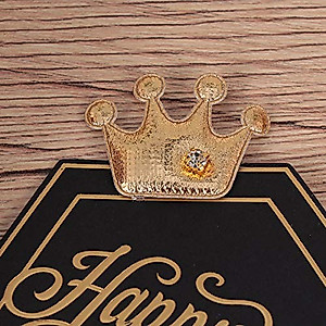 Amosfun Crown Cake Toppers Hexagon Cake Inserts Elegant Cupcake Decor Party Supplies (White+ Black) for Party Cake Decortion