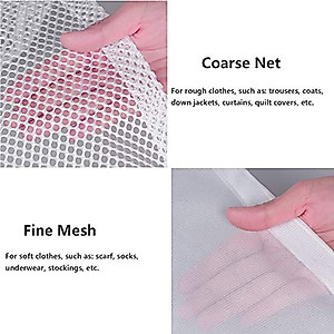 Kooyee 2 Pack White Mesh Laundry Bags, 31" x 24" Sturdy Drawstring Net Bag Heavy Duty, Extra Large Laundry Bags for Delicates, Garment Laundry Mesh Bag for Family, College Dorm, Apartment (2 Coarse Net)