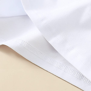 Toddler Baby Girl Solid Color T-Shirt Kids Blouse Plain Ruffle Sleeve Top Cotton Casual Clothes (033B-White, 4-5 Years)