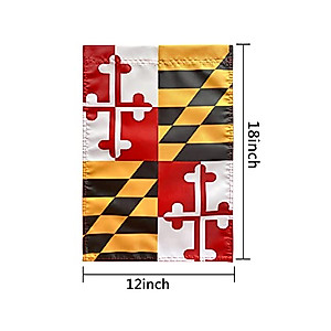TSMD Maryland State Garden Flag Double Sided Outdoor Yard Decorative,12"x 18",2 Pack