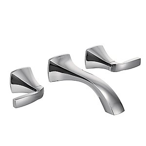 Moen Voss Two-Handle Wall Mount Bathroom Faucet Trim Kit, Valve Required, Chrome T6906