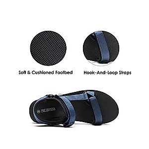 DREAM PAIRS Mens Sandals, Lightweght Outdoor Hiking Sandals Waterproof Athletic Sports Walking Water Sandals with Soft Eva Midsole for Beach Summer Vocation Adventure, Navy, Size 9, Sdsa2309M