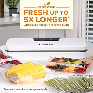 FoodSaver Everyday Vacuum Sealer Machine | Keeps Food Fresh Up to 5x Longer* | Compact Design For Efficient Storage | With 5 x Vacuum Sealer Bags (0.94 L & 3.78 L) | VS0290