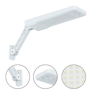 Xunata Solar LED Gutter Lights with 60 LEDs 1700LM, Remote Control Dimmable Adjustable Angle Wireless Motion Sensor Big Battery 3 Lighting Modes for Home Yard Garage Garden Park Farm (White)