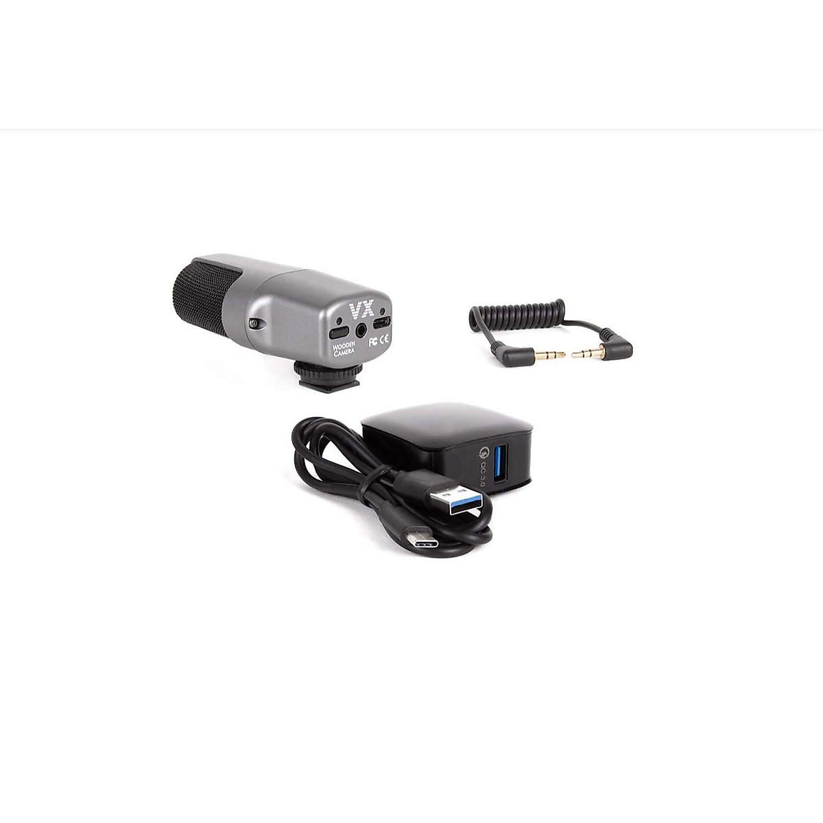 Wooden Camera VX Skateboard Camera Microphone | Digital Signal Processor | Clearly Record Action Sports Sounds | Include 3.5mm TRS Coiled Cable | 48 Hours Battery Operation