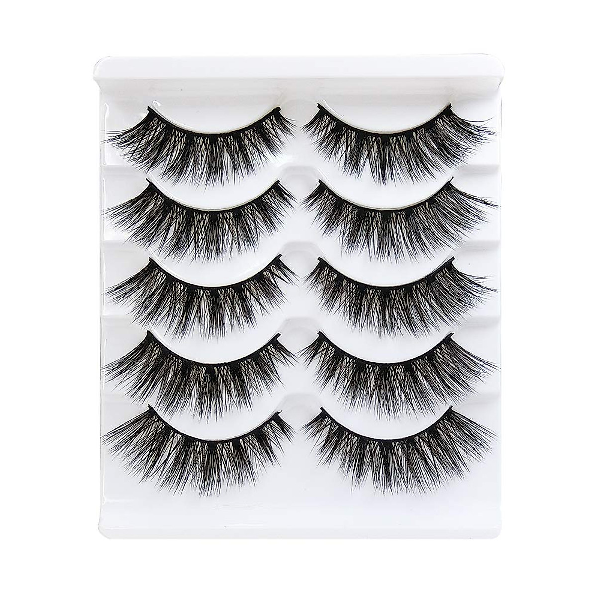 Lashes Natural Look Fake Eyelashes - Bepholan False Eyelashes 3D Super Fluffy False Lashes Black Band Wispy Lashes 5-Pack Faux Mink Lashes,XMZ116