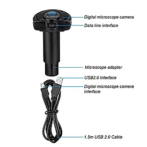 SVBONY SV189 Microscope Digital Camera, 1.3 Million Pixel USB2.0 Microscope Accessories, Suitable for Microscope Color Photography and Video