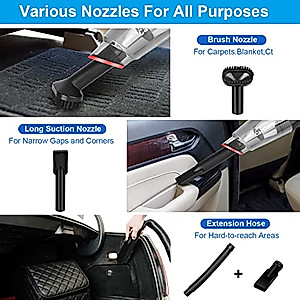 CarCome High Power Portable 6000PA Suction, Wet and Dry Car Vacuum Cleaner with 10FT Cord, Lightweight for Home Pet Hair Car Cleaning