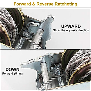 Crank Winch Boat Trailer Winch 800lbs Capacity Heavy Duty Hand Winch Crank Cable Gear Winch with 26FT Wire Rope and Hook for Trailer, Boat, ATV or Deer Feeder