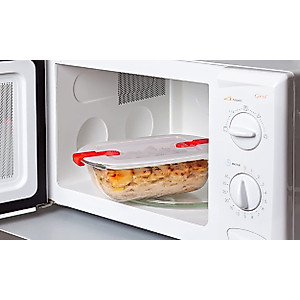 Ôcuisine 334S116 rectangular tempered borosilicate glass food containers with patented microwave safe, oven cooking (without lid), storage & reheating, Set of 3, BPA Free, Made in France