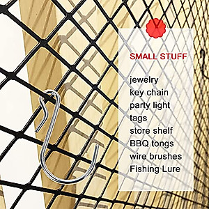 Qfeley Small S Hooks Stainless Steel, 100pcs S Shaped Metal Hooks Stainless Steel S Clip Hangers Connectors Christmas Ornaments Hanging Hooks for Christmas Wire Shelving Bathroom Office, 1.7”/4.3cm