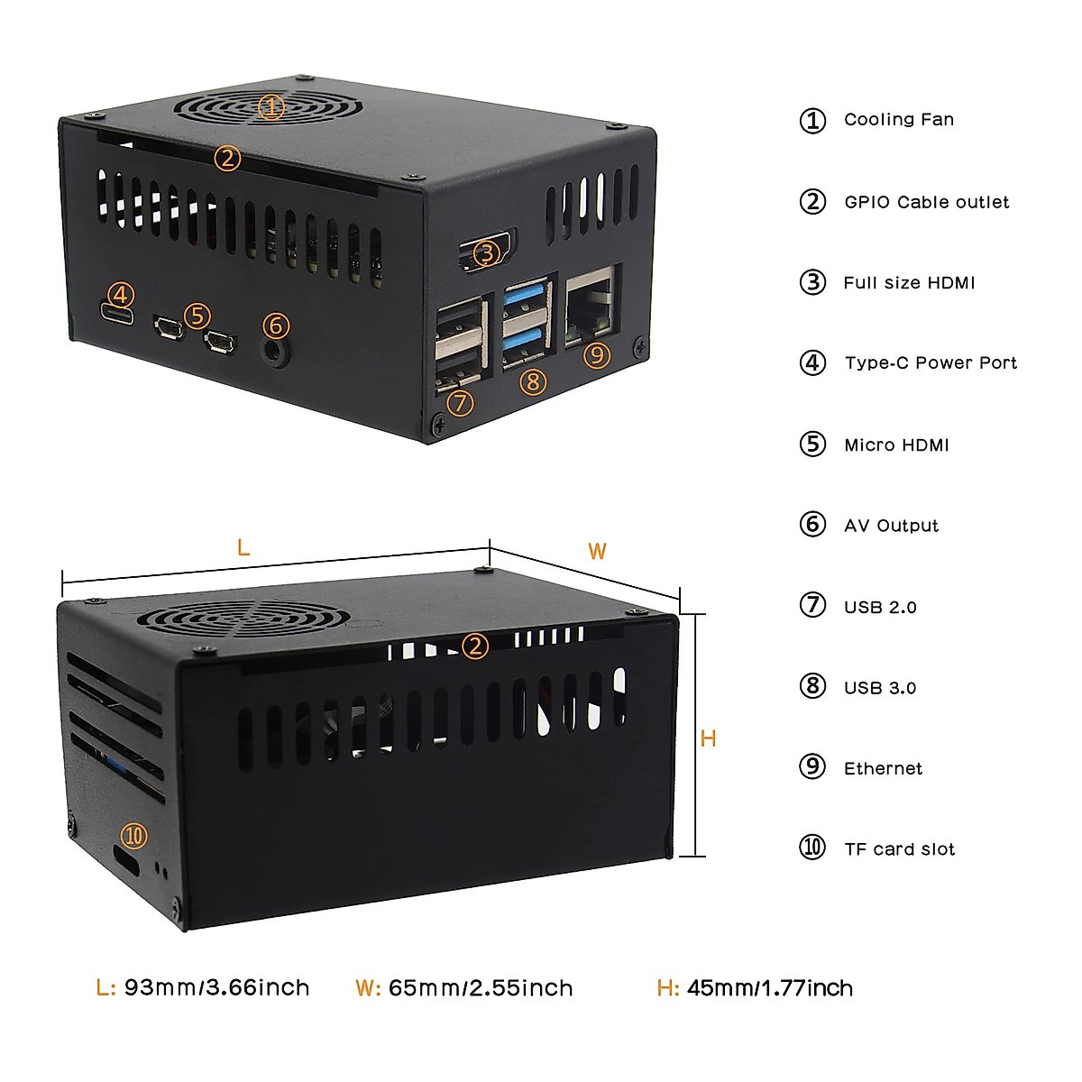 Geekworm X630-C1 Metal Case with Cooling Fan and 3pcs Aluminum Heatsink for Raspberry Pi 4 & X630 Only(Not Support C779/C790)