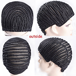 Refined Braided Wig Caps Crotchet Cornrows Cap For Easier Sew In Caps for Making Wig Glueless Hair Net Liner Crochet Wig Caps(Cornrows Caps 1pcs)
