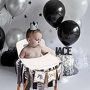 Mr. and Miss Onederful high chair banner - gold and black glitter garland, gold and pink glitter garland, often suitable for handsome little men and pretty little girls