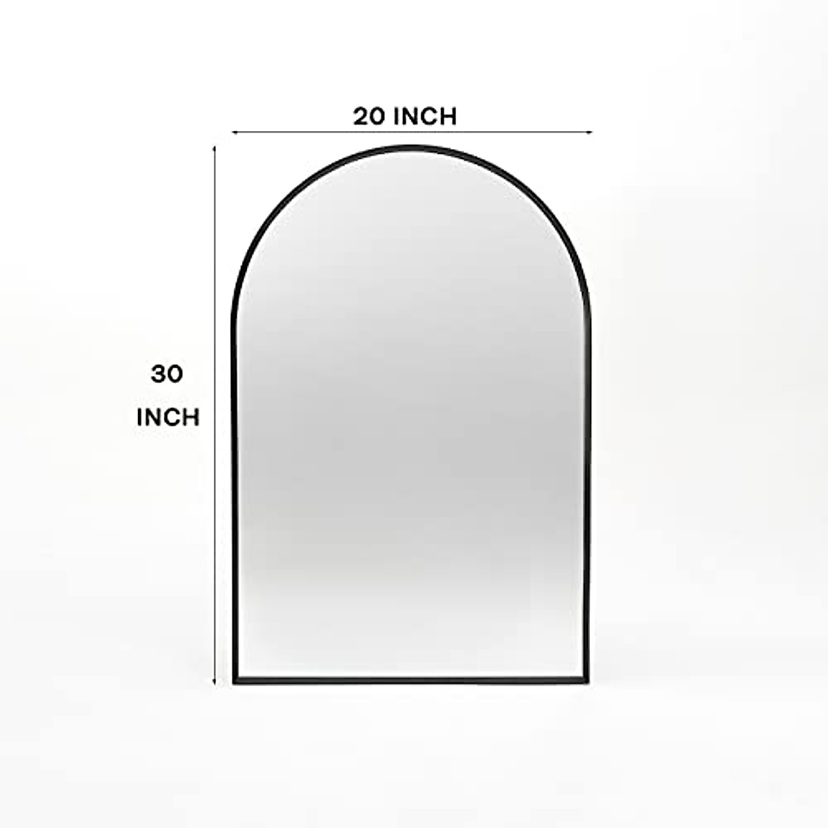 Minuover Arched Wall Mirror for Bathroom, 20"x30" Black Modern Metal Frame for Entryway Living Room Bedroom Wall Decor
